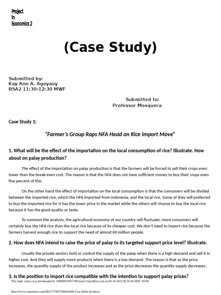 Case Study Eco | PDF | Elasticity (Economics) | Taxes