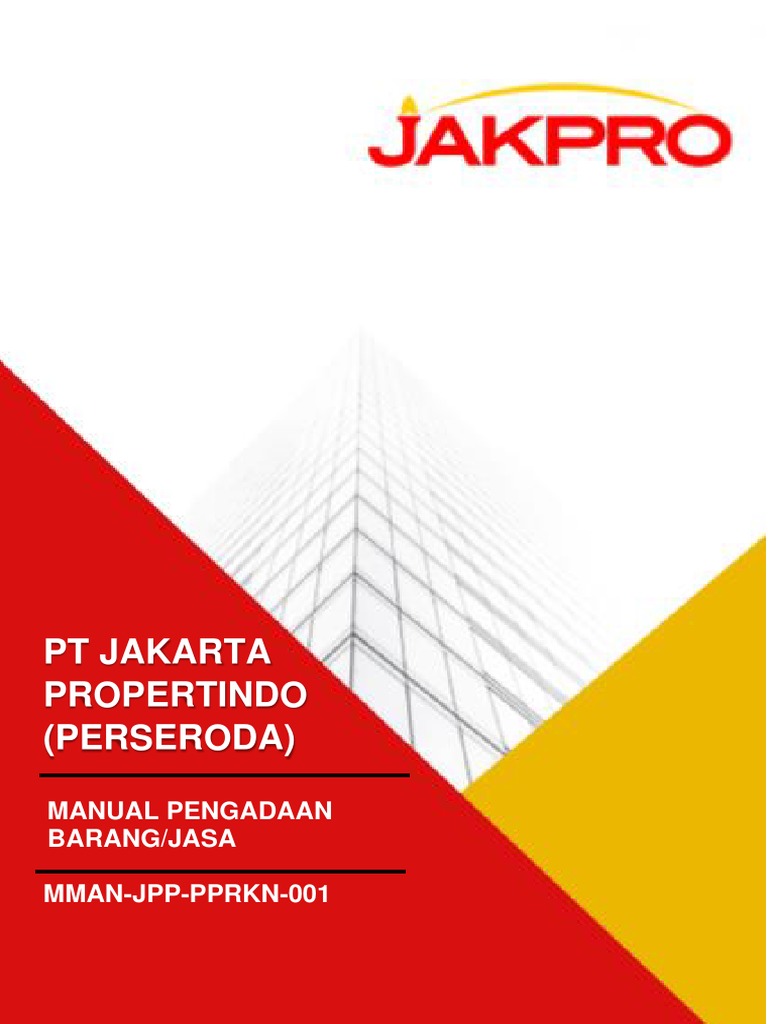 MMAN JPP PPRKN 001 - Manual Pengadaan Barang Jasa | PDF