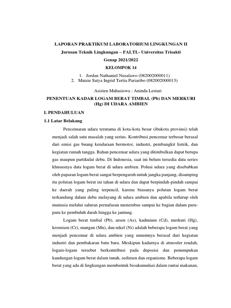 Kel.14 - Laporan Logam Berat | PDF
