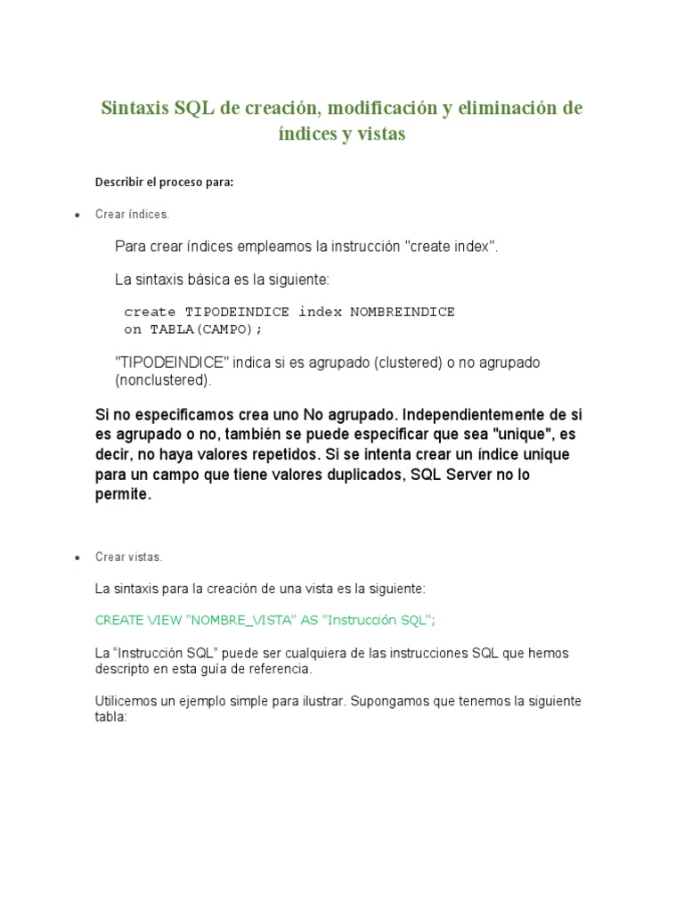 Sintaxis SQL | PDF | SQL | Programación de computadoras