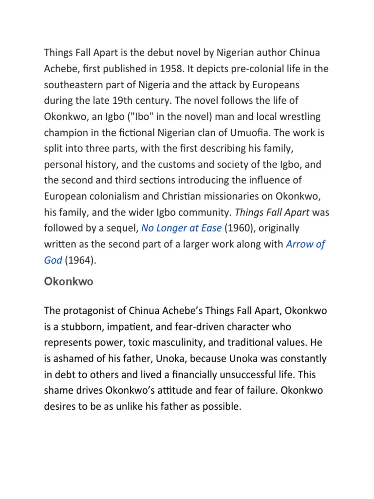 Things Fall Apart Characters | PDF