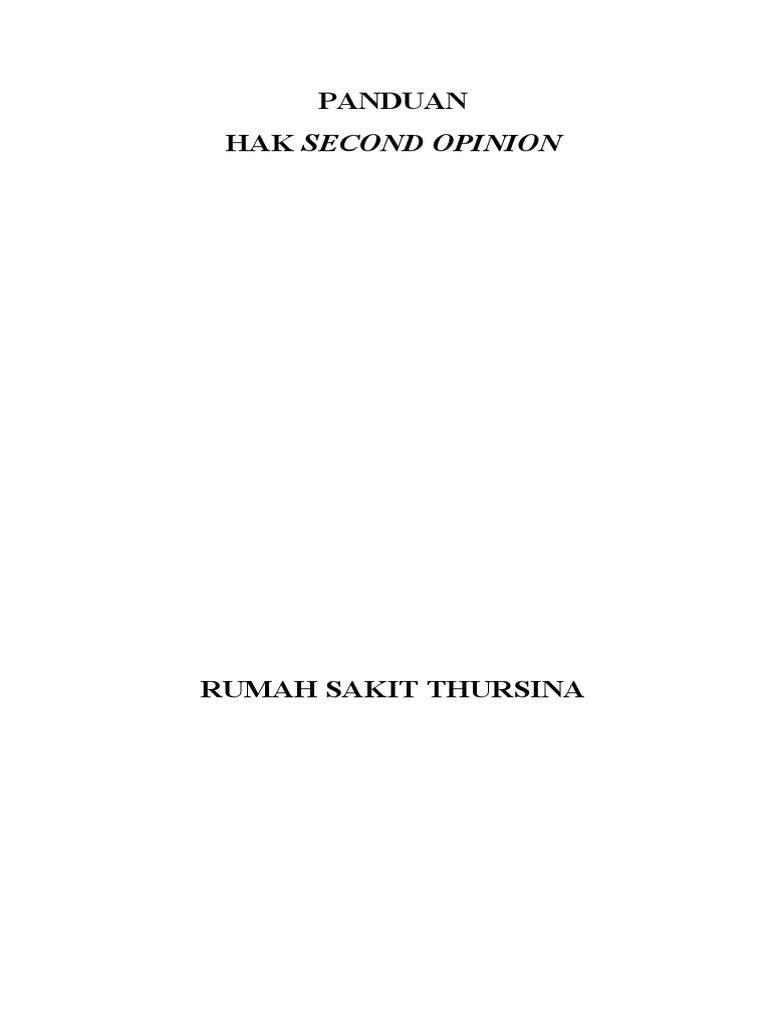 Panduan Hak Second Opinion | PDF