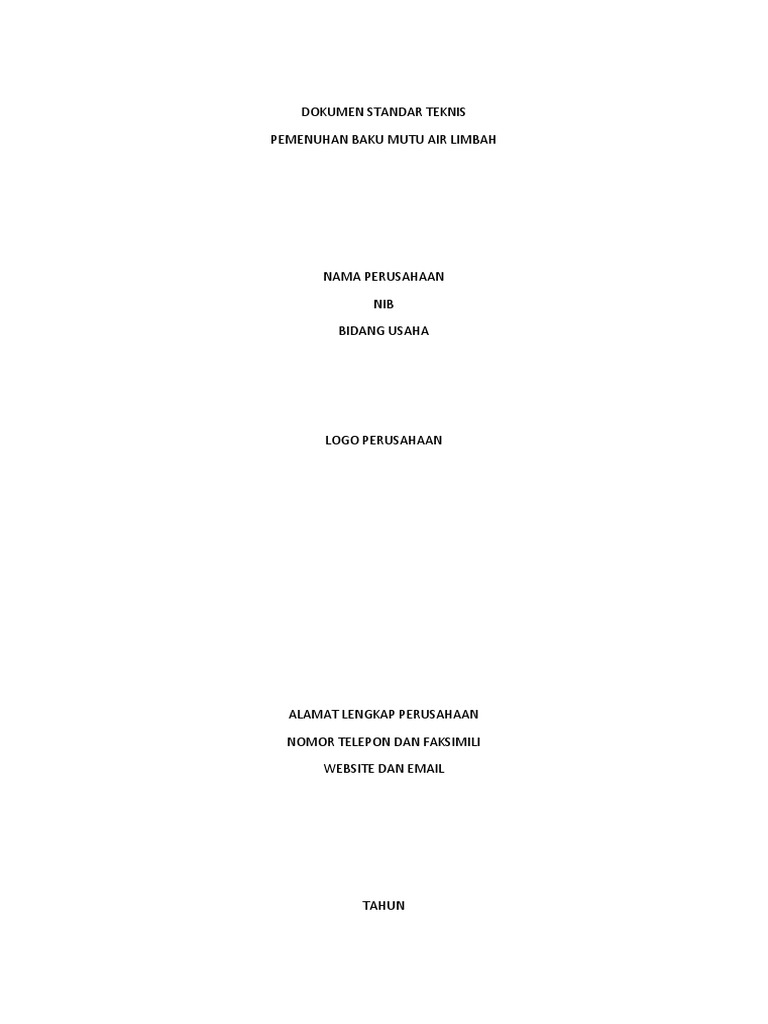 Template Dokumen Standar Teknis Pdf