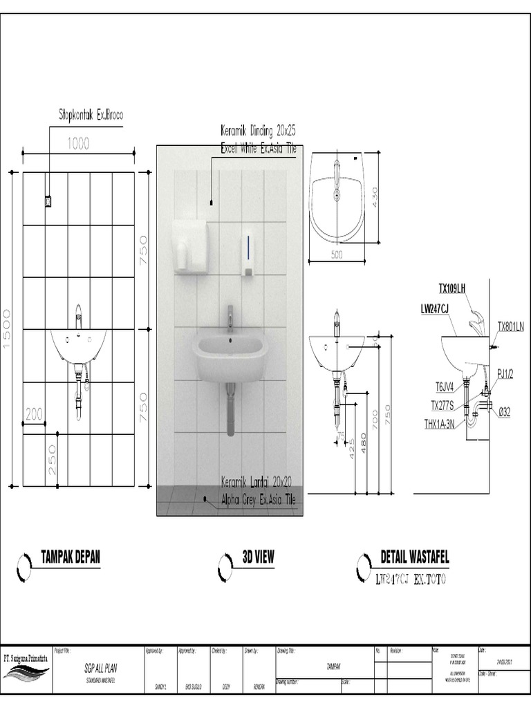 SGP All Plan: Tampak Depan 3D View Detail Wastafel | PDF