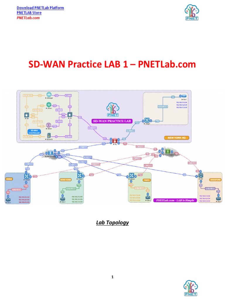 Sdwan Practice Lab 1 v1.1 | PDF | Router (Computing) | Computer Network
