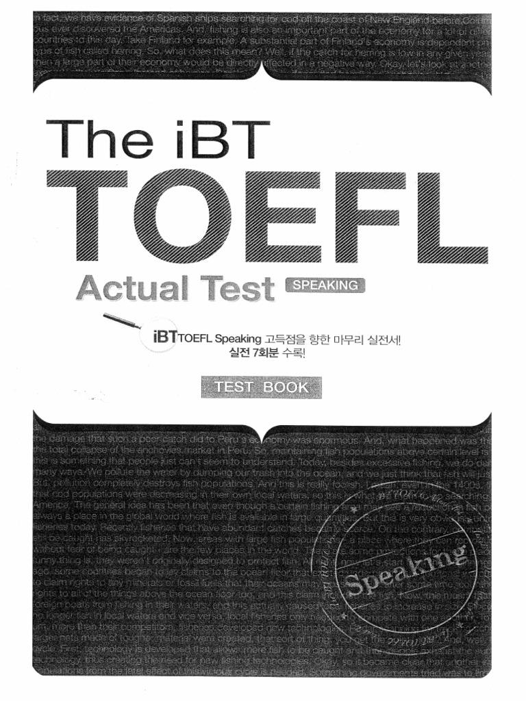 The IBT TOEFL Actual Test Speaking Test Book | PDF