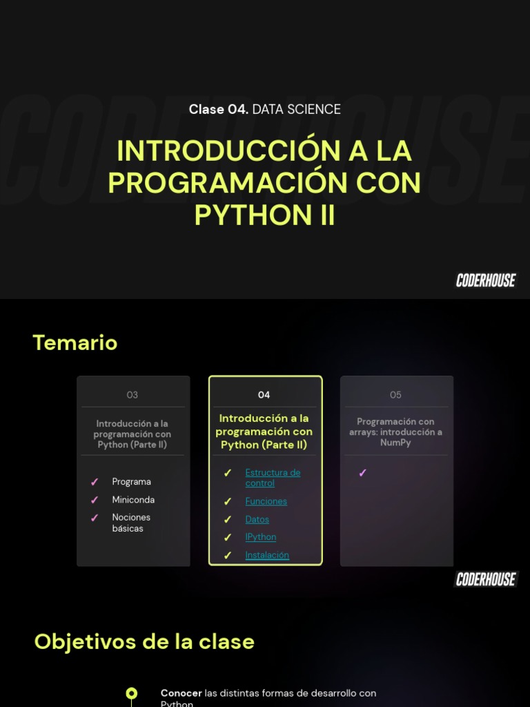 Clase 4 - Introducción A La Programación Con Python II | PDF ...
