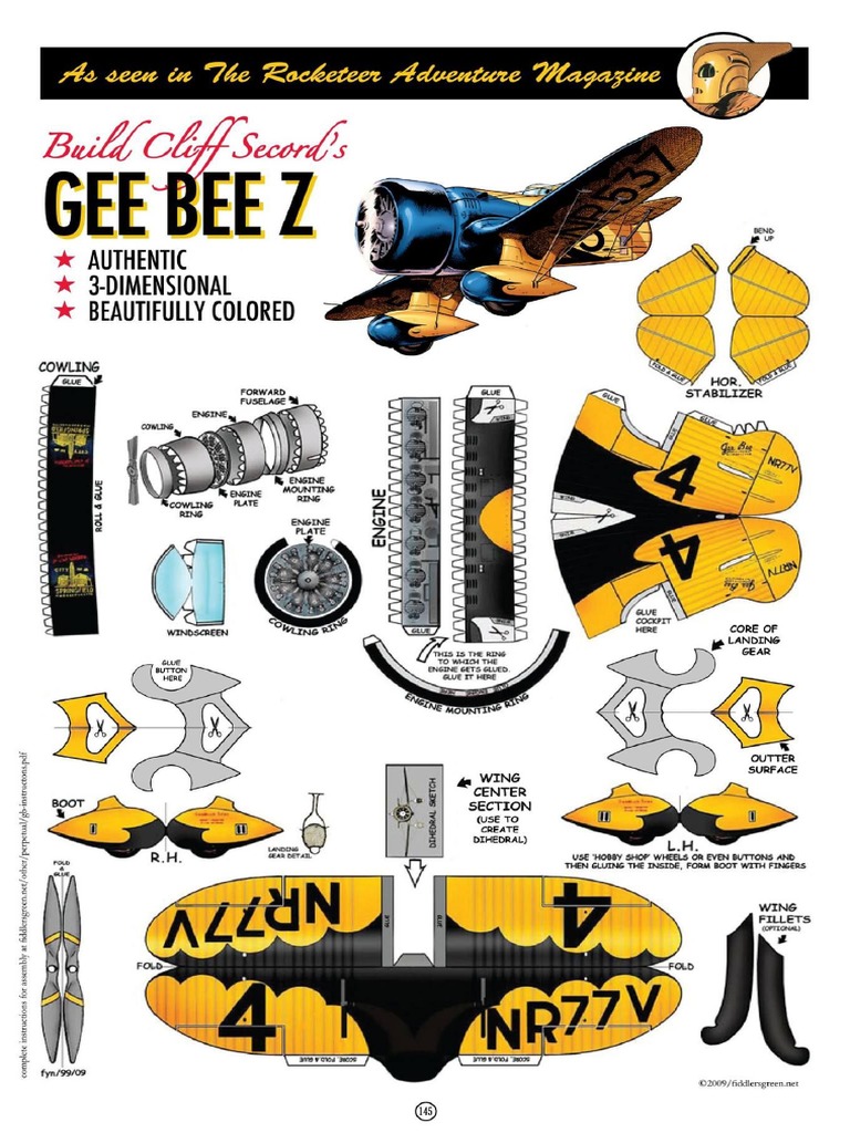 The Rocketeer - Gee Bee Z Paper Model | PDF