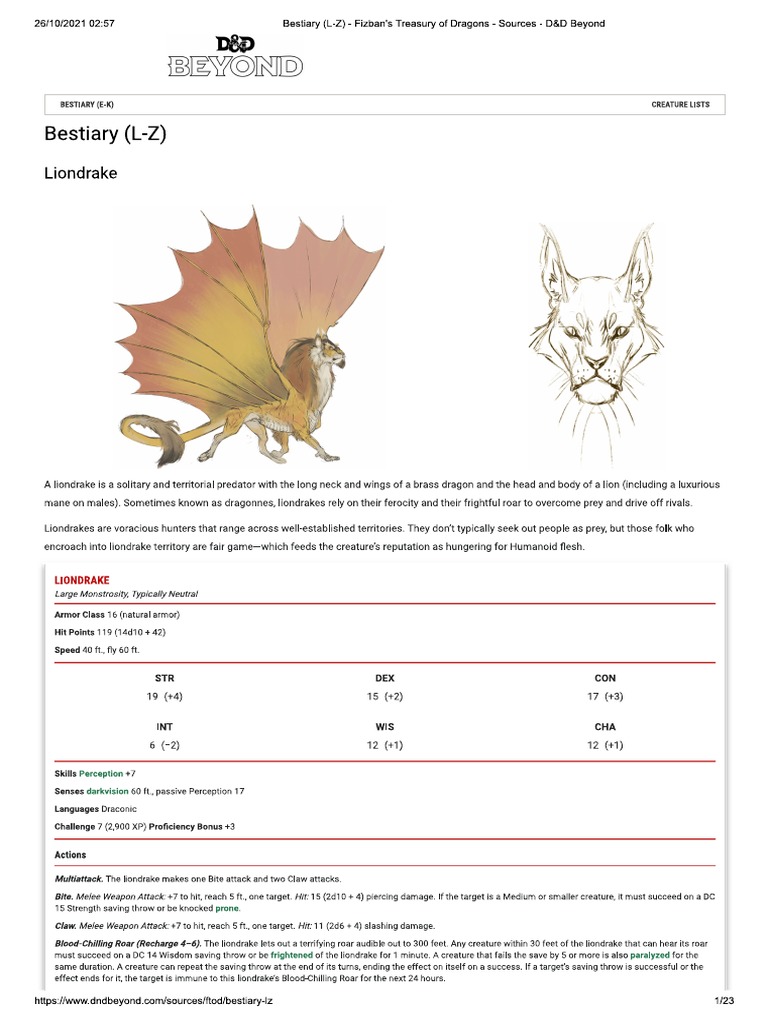 Bestiary L-Z | PDF