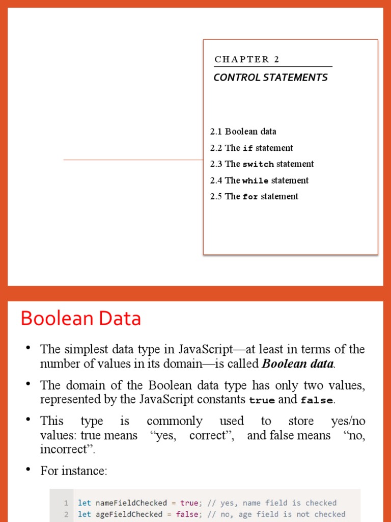 Control Statements: If Switch While For | PDF | Control Flow | Boolean ...