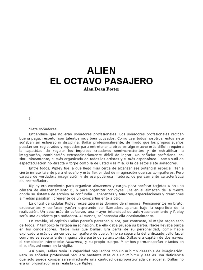 Foster, Alan Dean - Alien, El Octavo Pasajero-Novela | PDF | Dom | Dallas