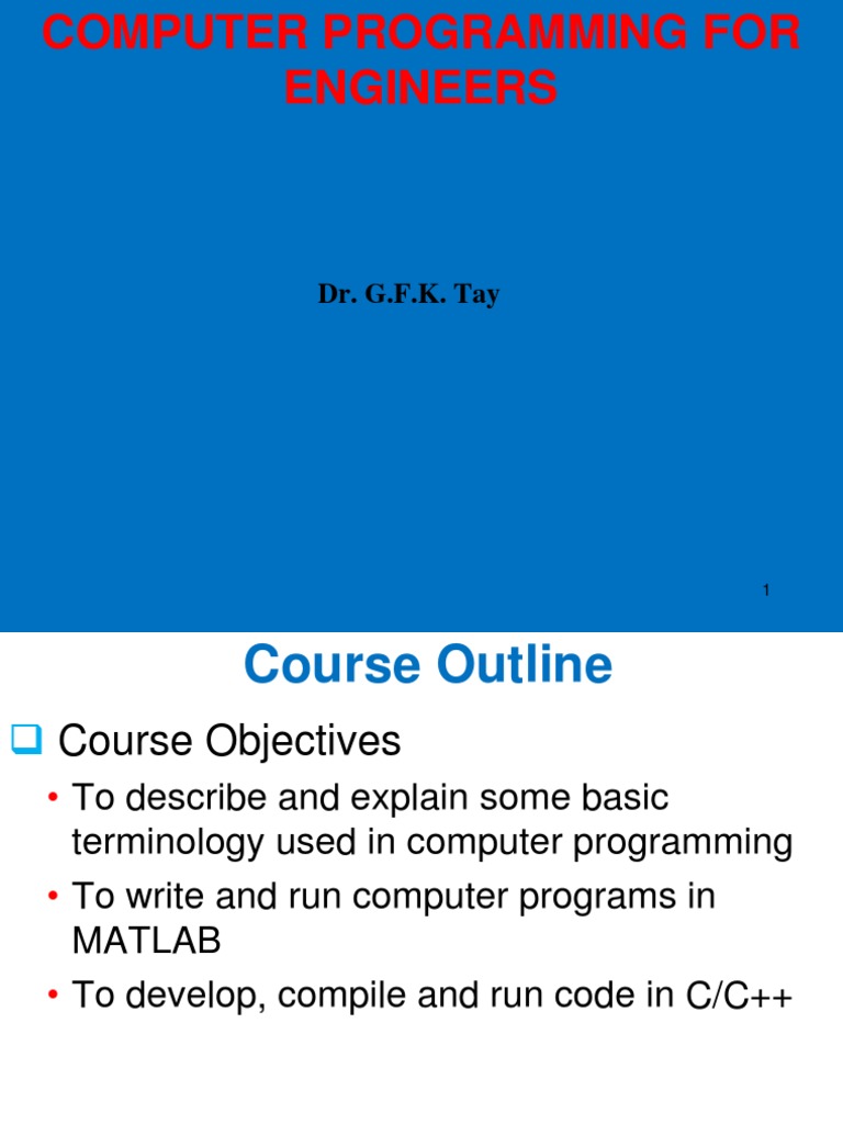 Computer Programming For Engineers | PDF | Bit | Character Encoding