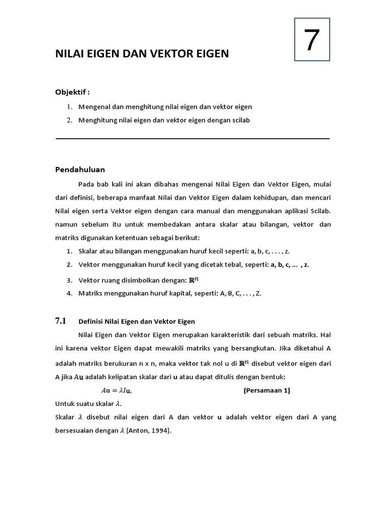 Topik 7 Nilai Eigen Dan Vektor Eigen | PDF