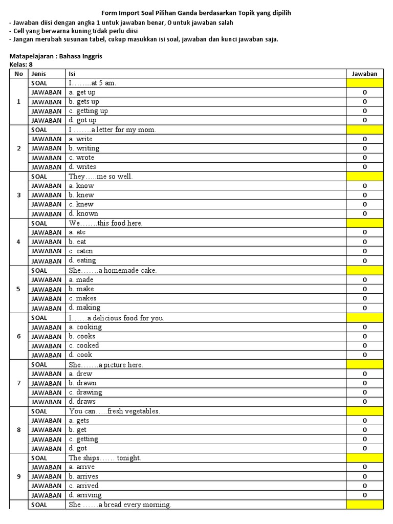 FORMAT INPUT SOAL PTS 2022 Kls 8 Genap Edit | PDF
