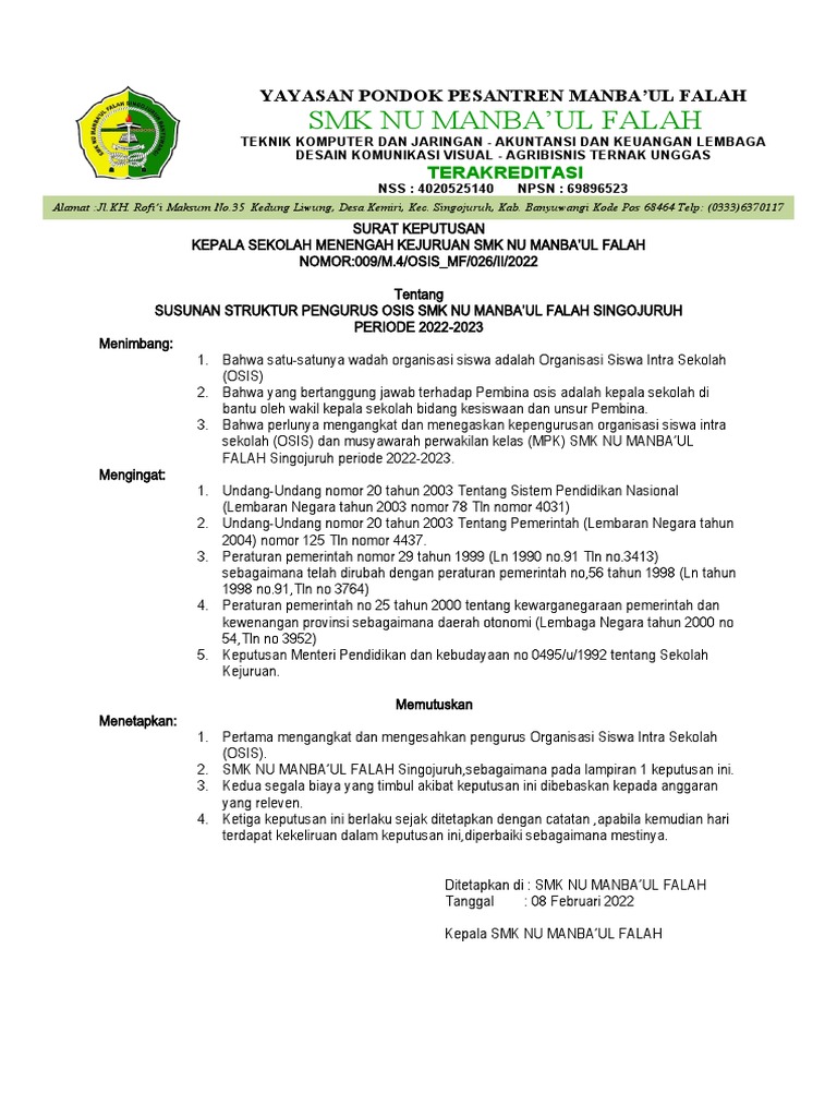 SK Serah Terima Jabatan | PDF