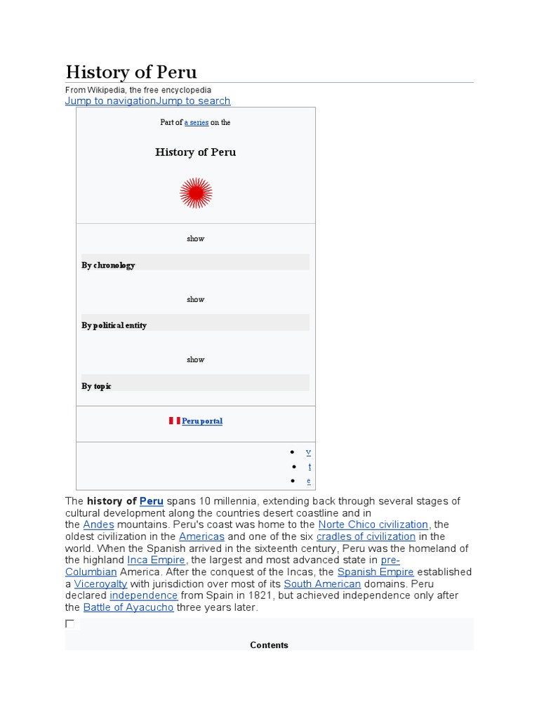 History of Peru | PDF | Peru