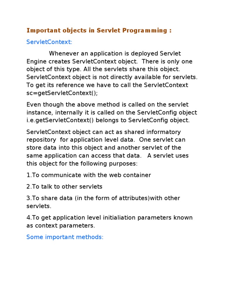 ServletContext & RequestDispatcher | PDF | Java Servlet | Object ...