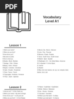 A1 Level English Vocabulary List | PDF
