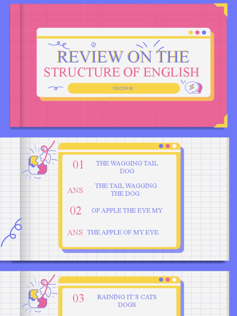 English Sentence Structure Review | PDF | Comma | Phrase