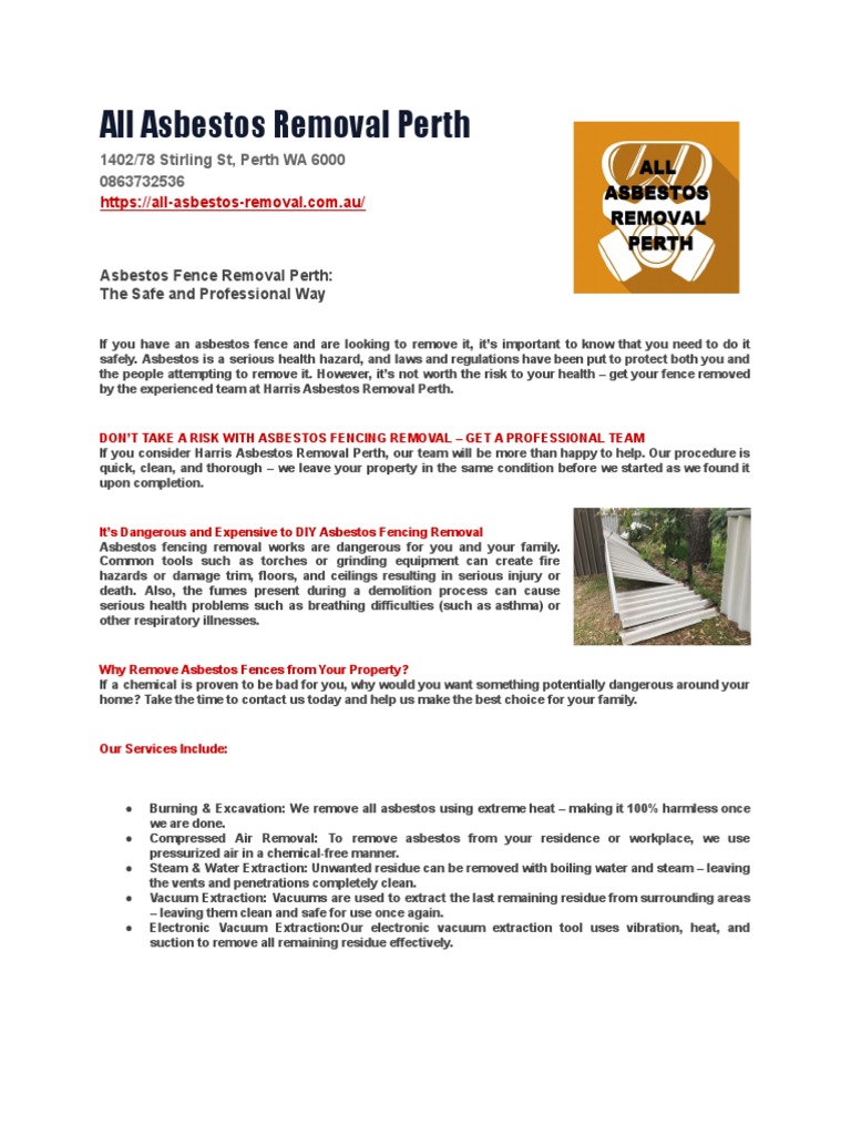 All Asbestos Removal Perth | PDF | Home & Garden