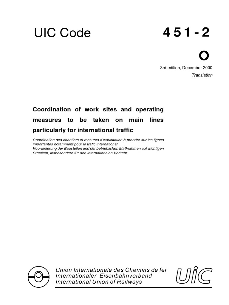UIC Code | PDF | Rail Transport | Train