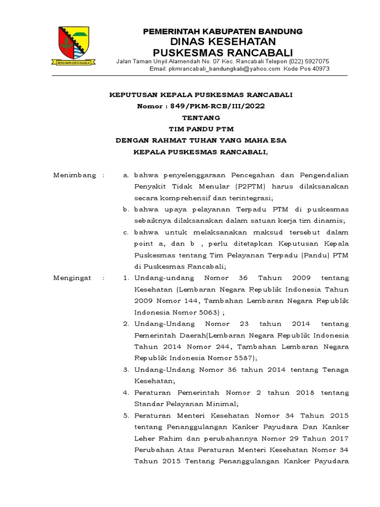 Keputusan Tim Pandu PTM Rancabali | PDF