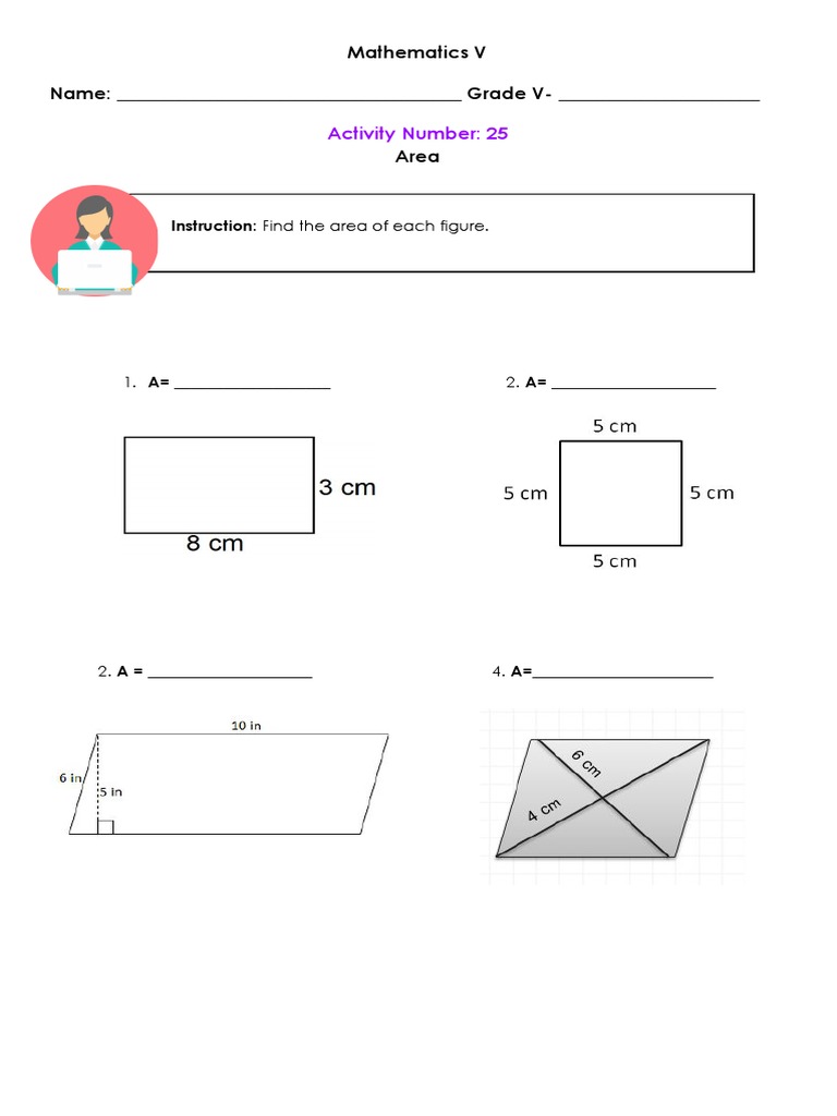 Grade V Mathematics Area and Volume Activities | PDF | Area | Volume
