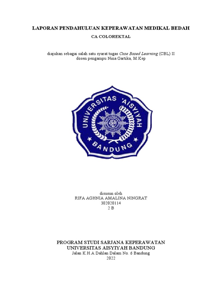 Laporan Pendahuluan - Ca Colorectal - Rifa Aghnia | PDF