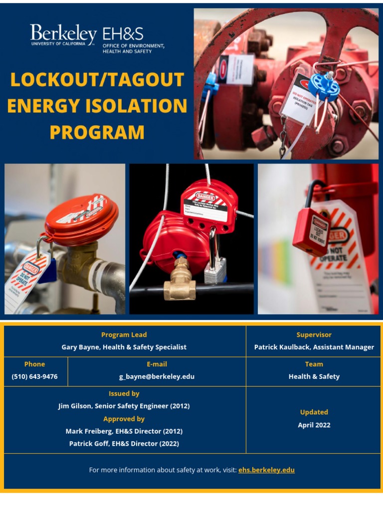 Lock-Out Tag-Out Energy Isolation Loto Program | PDF | Manufactured Goods