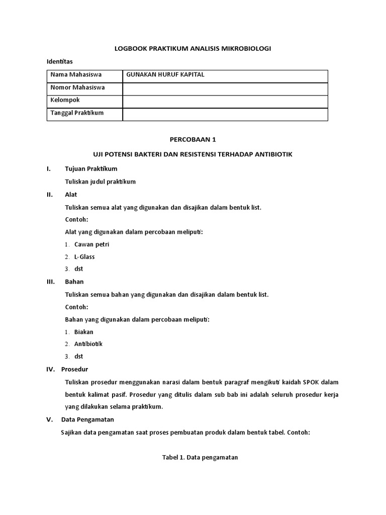 Logbook Praktikum Analisis Mikrobiologi | PDF