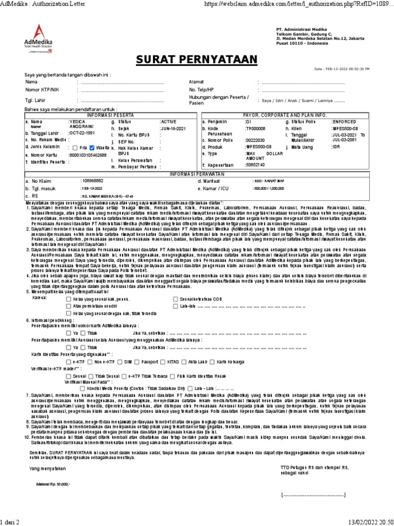 AdMedika Authorization Letter | PDF