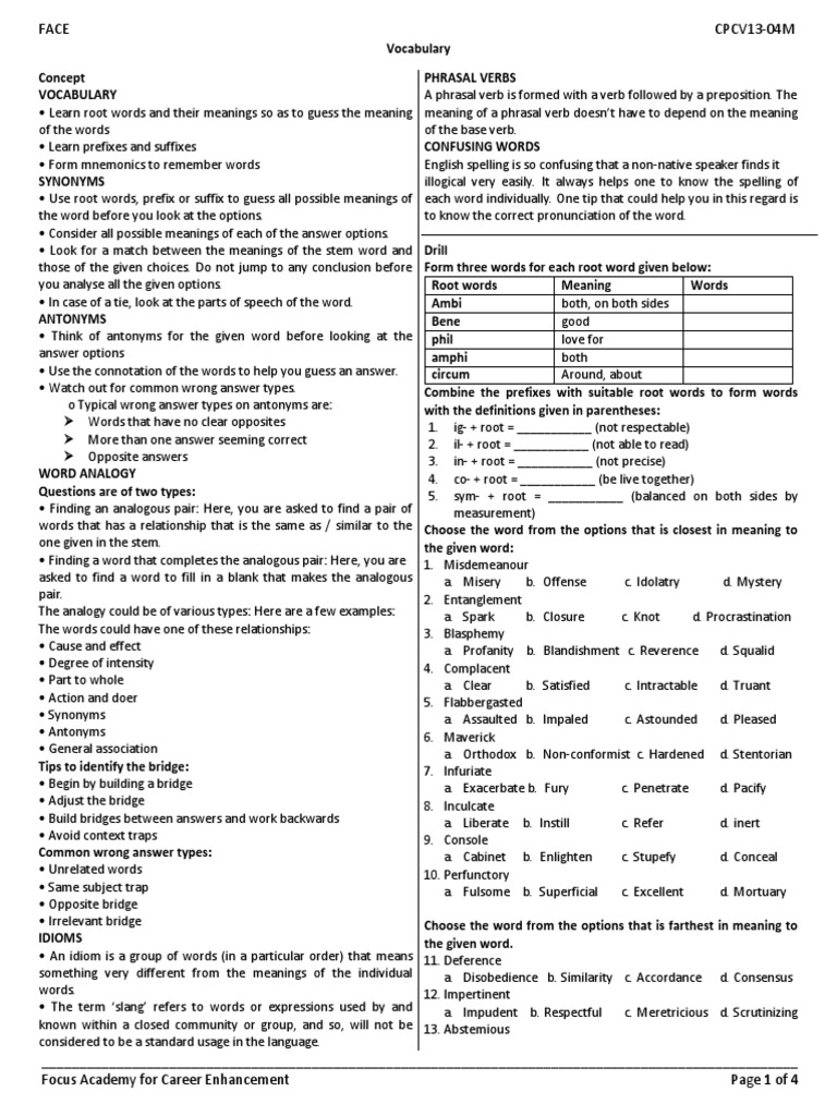 Vocabulary | PDF | Word | Vocabulary