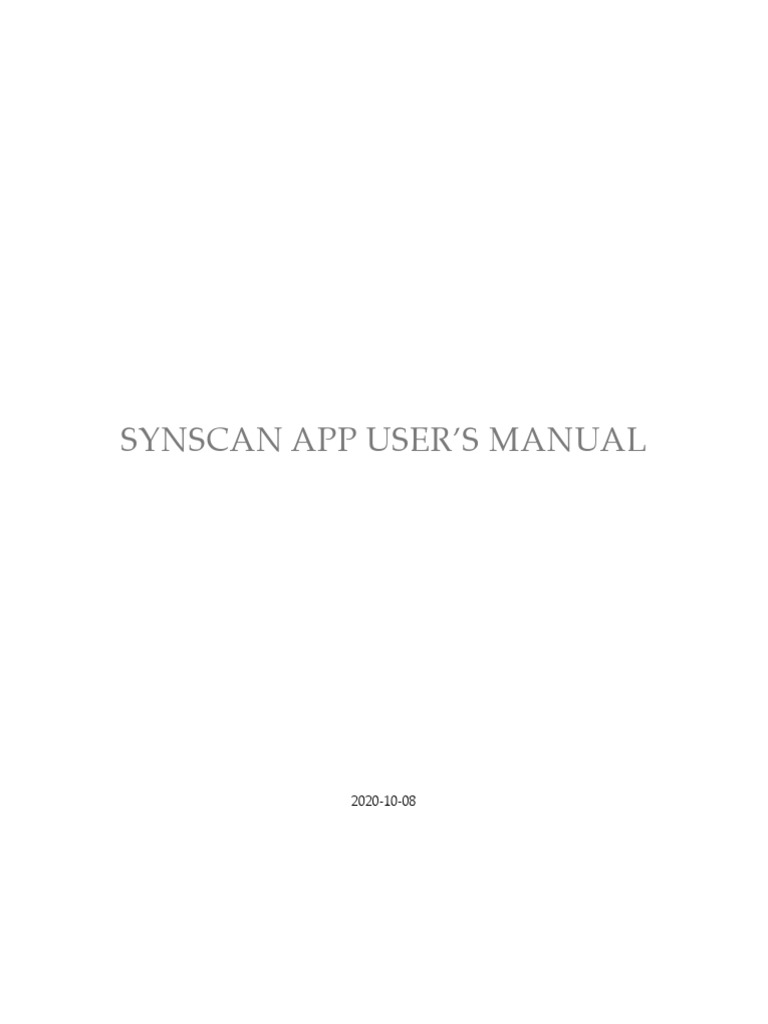 Synscan App User'S Manual | PDF | Wi Fi | Ios