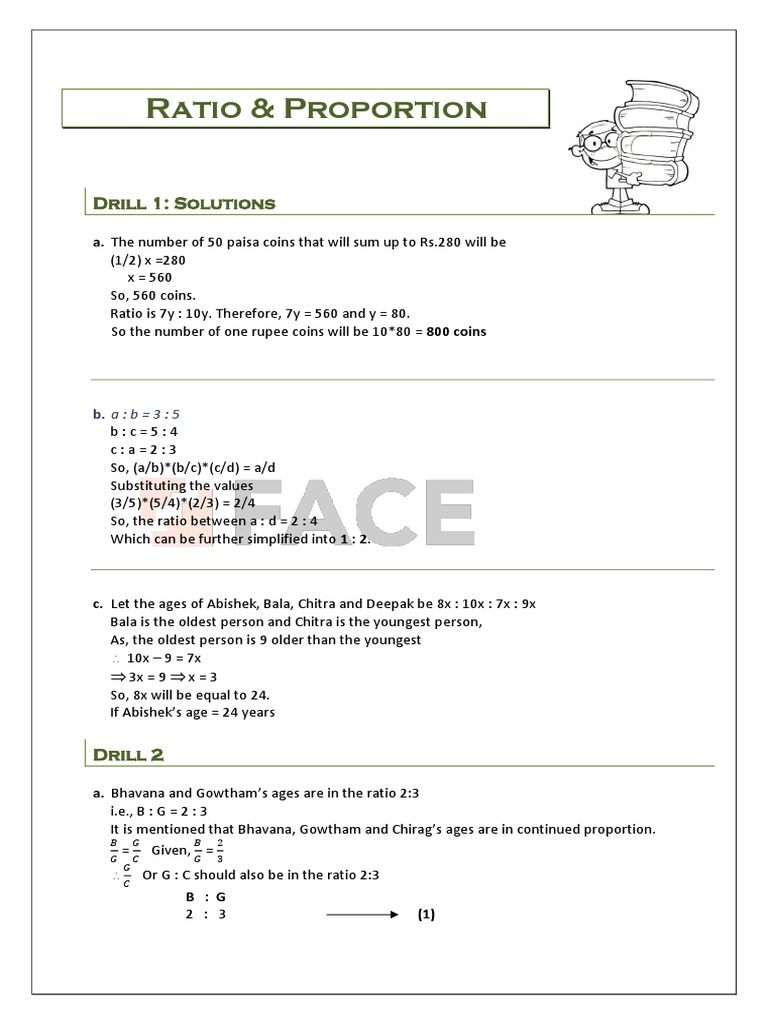 Ratio & Proportion Drill Solutions | PDF | Ratio | Speed