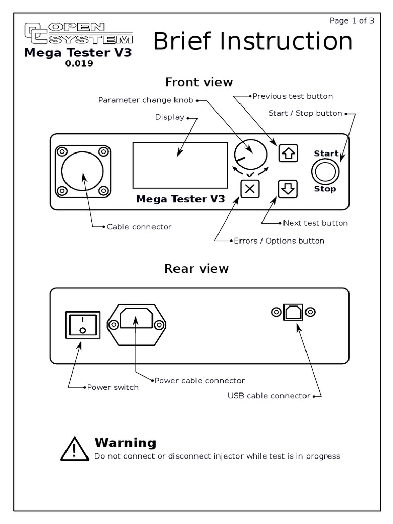 ofcI-Megatester - v3 - Brief Instruction | PDF | Electrical Connector ...