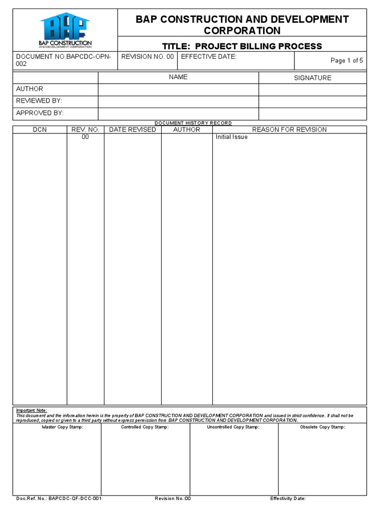 Project Billing Process | PDF | Business