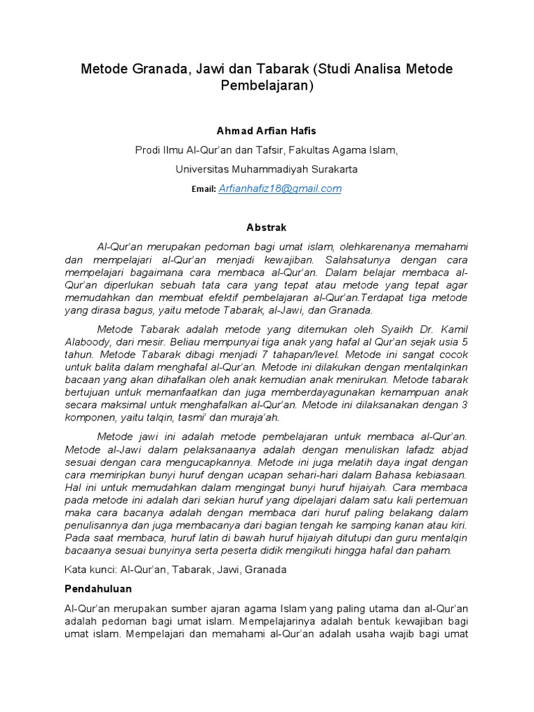 Ahmad Arfian Hafis G100180002 Pembelajaran Qur'an | PDF | Karier & Perkembangan