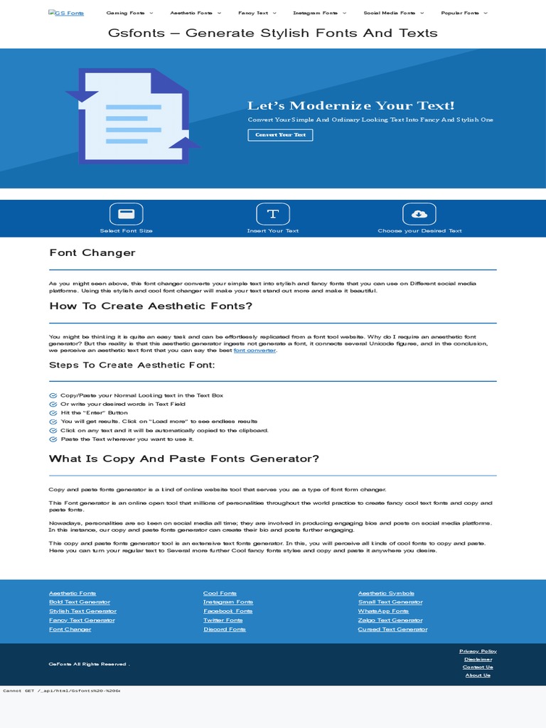 Gsfonts - Generate Stylish Fonts and Texts - GS Fonts | PDF | Popular ...