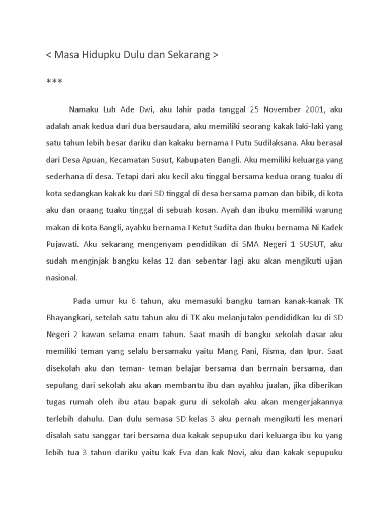 Novel Kisah Hidup Ku Tugas Selesai | PDF