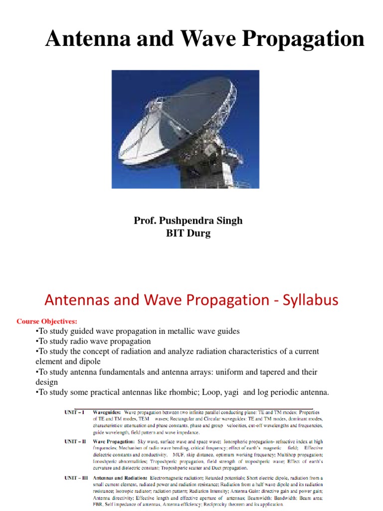 ANTENNA Wave Propagation Syllabus | PDF | Antenna (Radio) | Radio