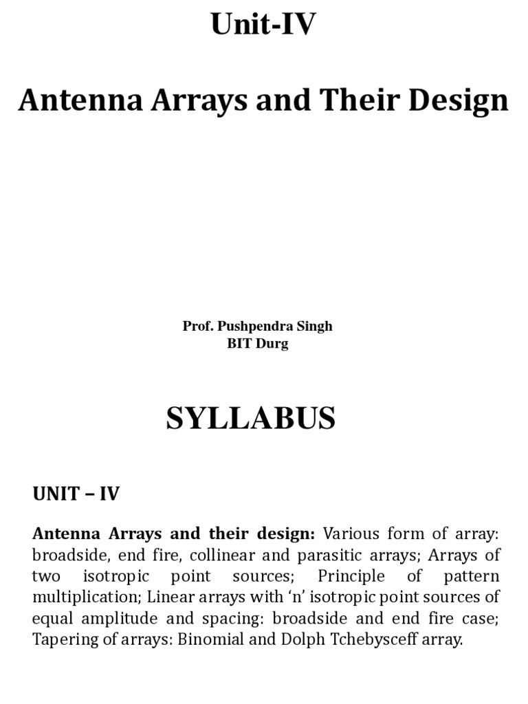 Unit-4 AWP | PDF | Antenna (Radio) | Electronic Engineering