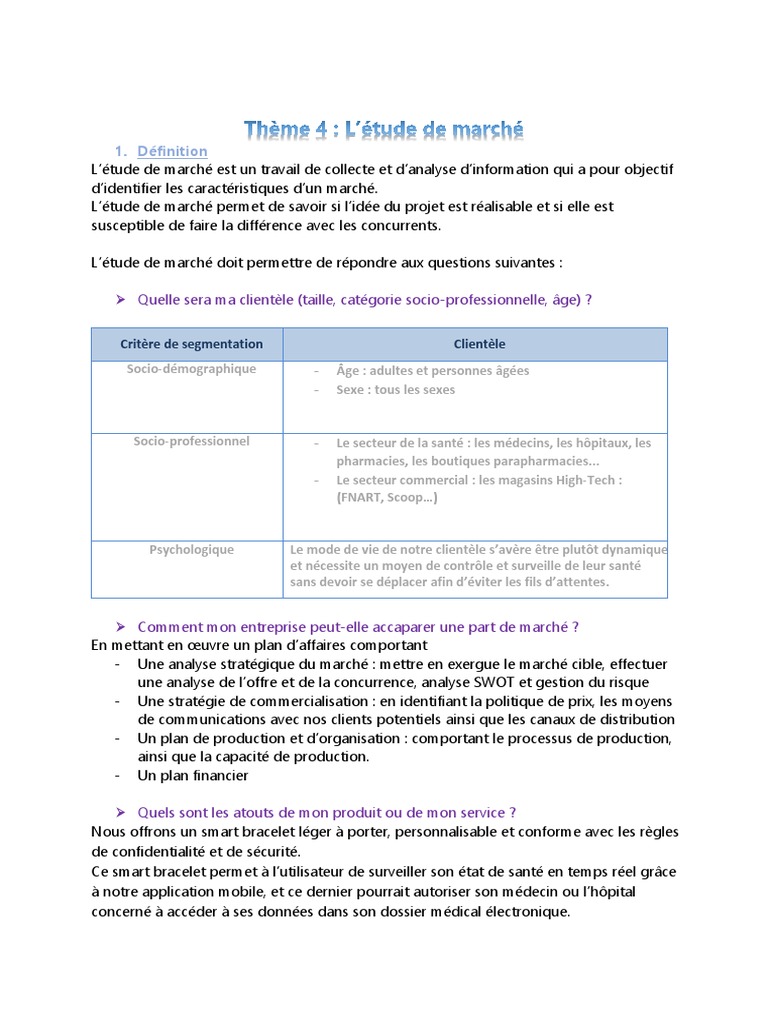 Etude de Marché | PDF | Business | Stratégie marketing
