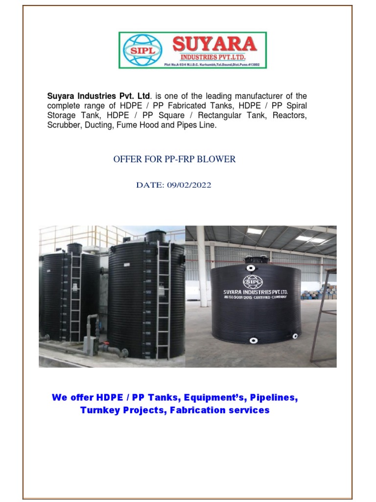Quotation For PP-FRP Blower | PDF