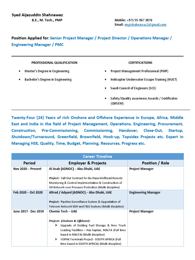 Curriculum Vitae PM | PDF | Goal | Leadership