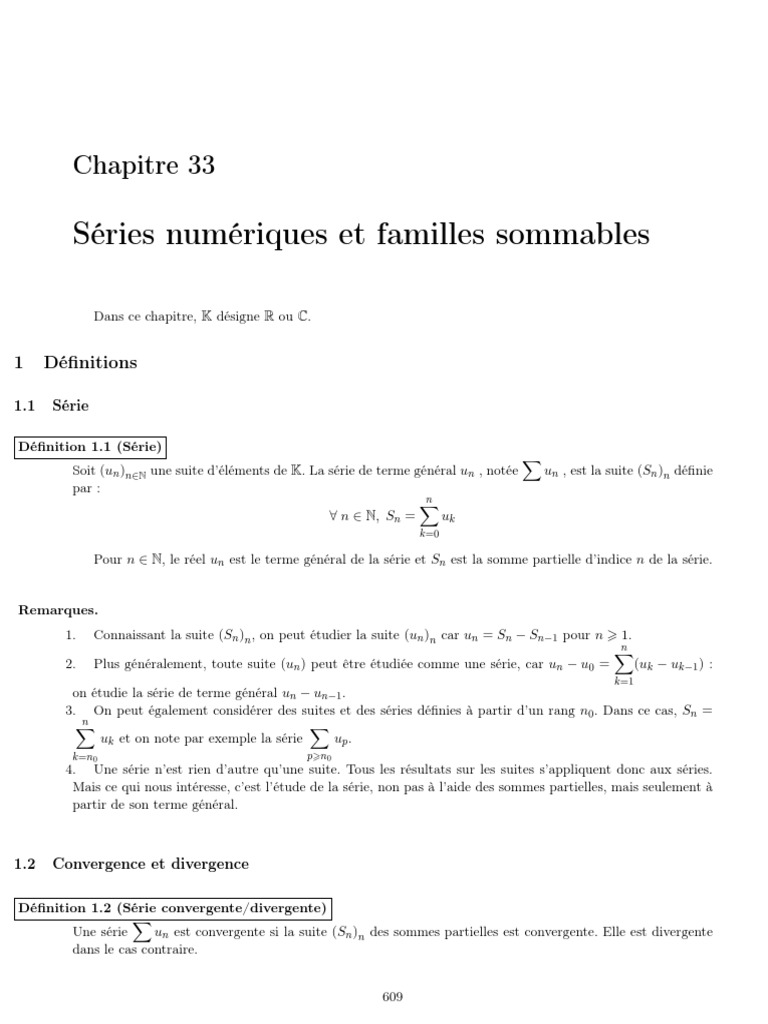 Séries numériques et convergence | PDF | Série (mathématiques) | Limite ...