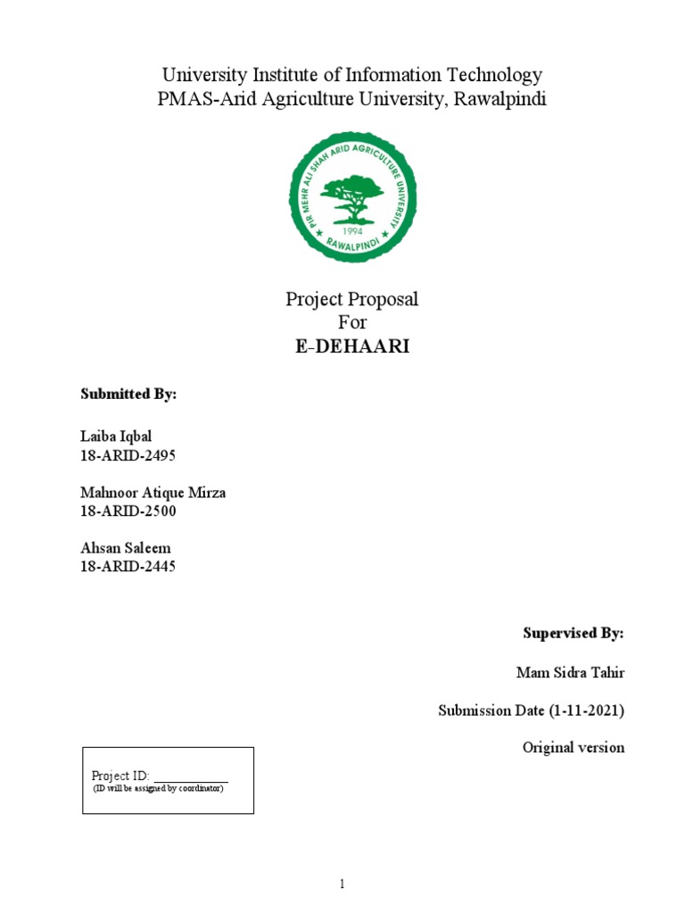 University Institute of Information Technology PMAS-Arid Agriculture University, Rawalpindi ...