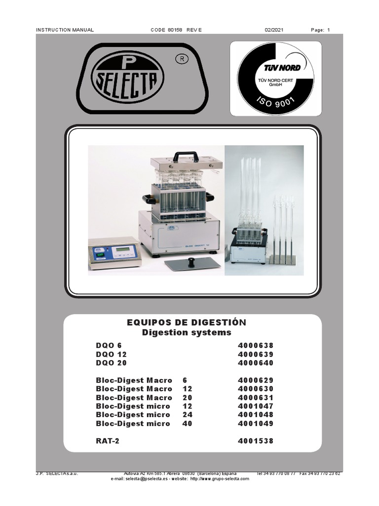 Manual Bloc Digestor | PDF | Agua | Bomba