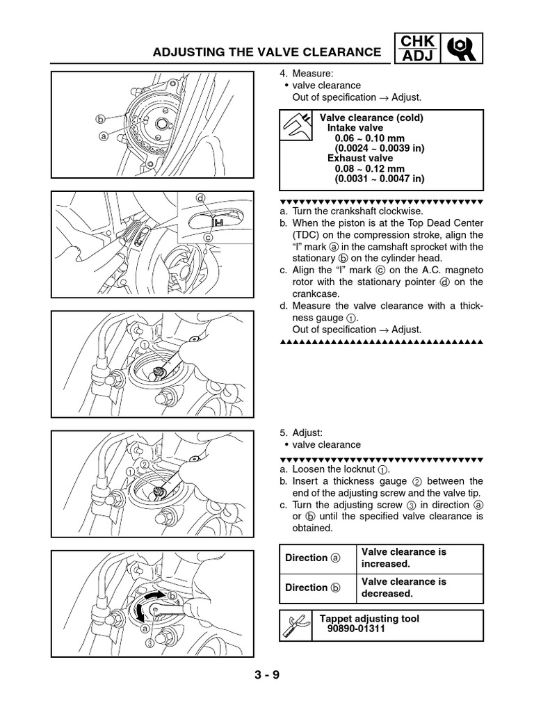 Yamaha Mio Valve Clearance | PDF | Mechanical Engineering | Vehicle Parts