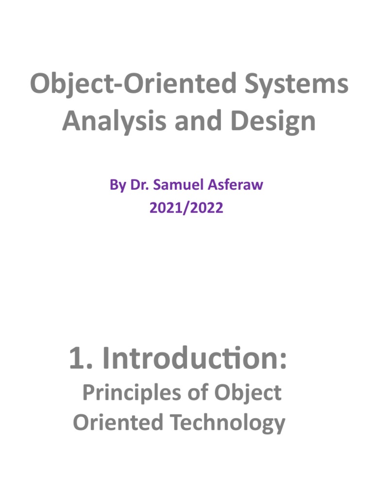 Samuel Object Oriented Systems Analysis And Design Pdf Use Case Class Computer Programming