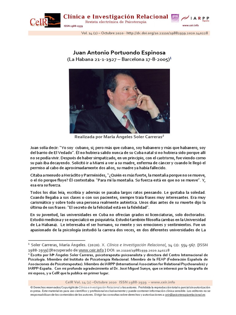 Recordando A J.A. Portuondo | PDF | Psicoanálisis | Cognición